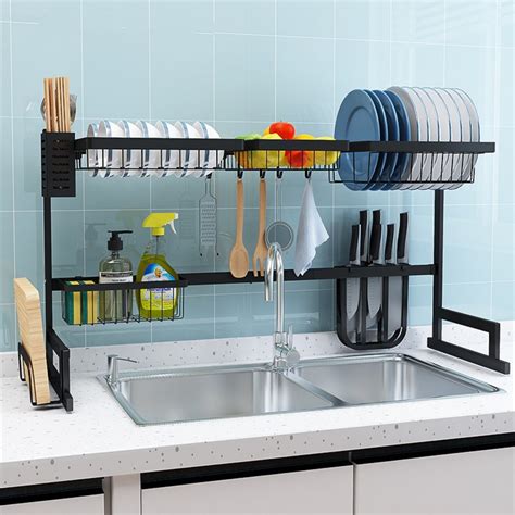Toolkiss Stainless Steel Over The Sink Dish Rack And Reviews Wayfair
