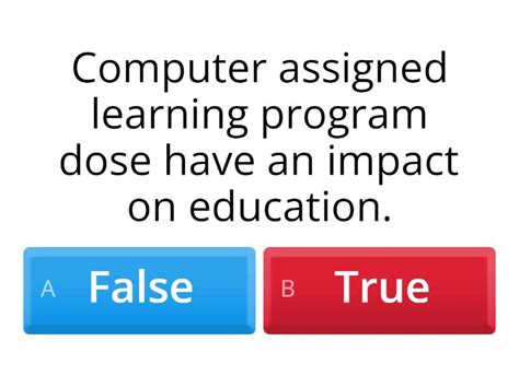 Computer Assigned Learning Programs Quiz