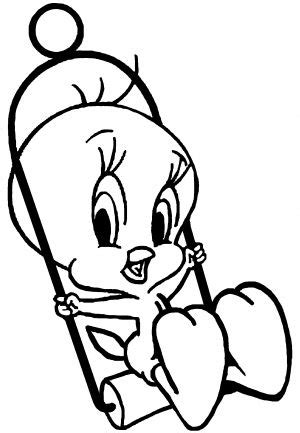 Tweety Bird On Swing Cartoons Car Or Truck Window Decal Sticker