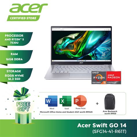 Acer Swift Go Amd Price In Malaysia Specs Rm Technave