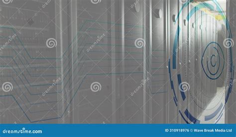 Image Of Eye Retina Round Scanner And Microprocessor Connections