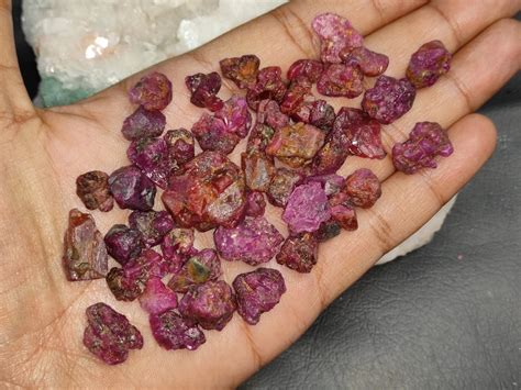 Natural African Ruby Rough Raw Ruby Crystals Loose Stones Etsy