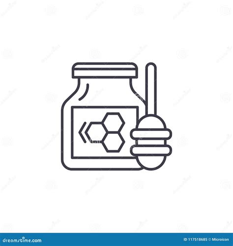 Honey Linear Icon Concept Honey Line Vector Sign Symbol Illustration