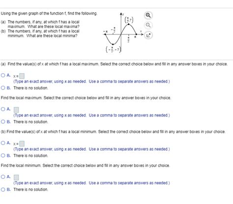 Solved Using The Given Graph Of The Function F Find The