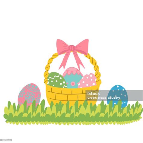 부활제 바구니를 에그스 0명에 대한 스톡 벡터 아트 및 기타 이미지 0명 4월 개체 그룹 Istock
