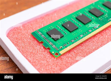 New Computer Ram Module On A Red Background Close Up Computer Parts