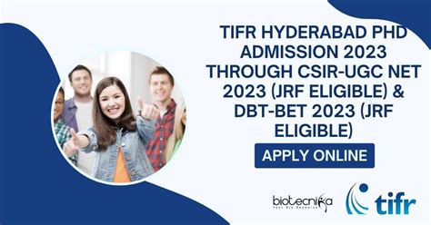 TIFR Hyderabad PhD Admission 2023 Through CSIR UGC NET 2023 JRF