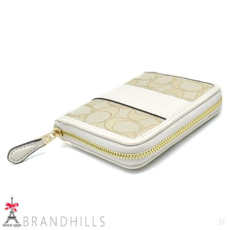 コーチ 財布 ロニー スモール ジップ アラウンド シグネチャー ジャガード チョーク C8323 Coach 未使用新品 129517