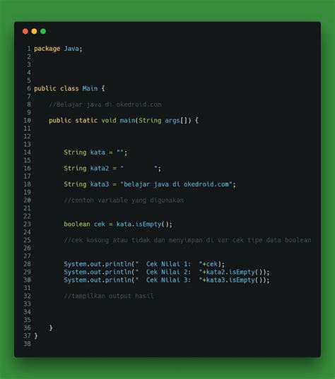 Belajar Mengenal Fungsi IsEmpty String Pada Program Java Okedroid