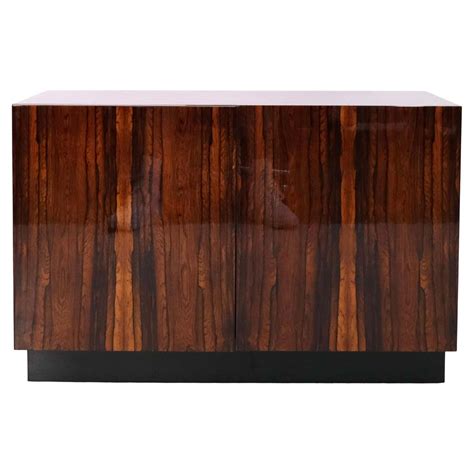 Small Mid Century Two Door Lowboard On Black Base For Sale At 1stdibs