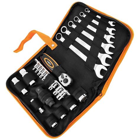 Kit Scule Moto Neo Tools 24 Piese Otel Argintiu Emagro