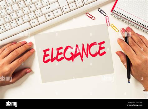 Hand Writing Sign Elegance Business Overview Scientific Precision
