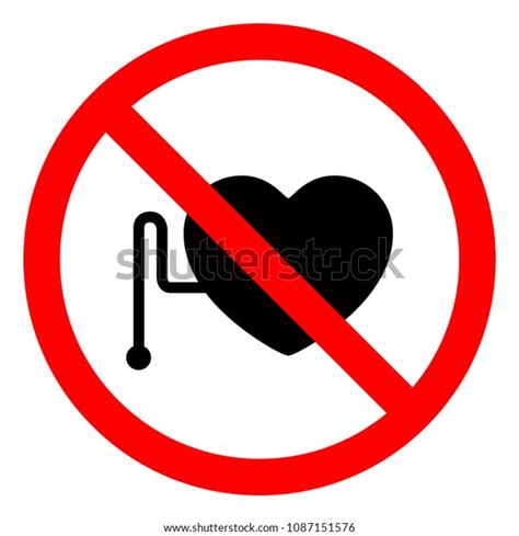 No Access Persons Pacemakers Symbol Vector 库存矢量图（免版税）1087151576