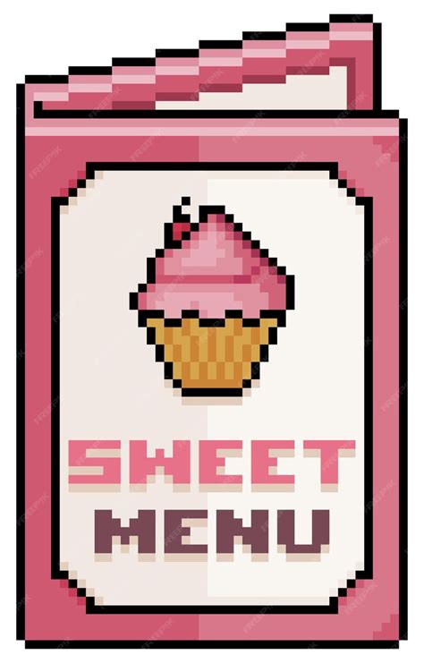 premium vector pixel art sweet menu paper menu vector icon for 8bit