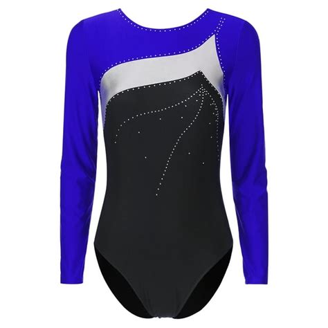 Inhzoy Womens Long Sleeves Gymnastics Leotard Shiny Metallic Biketards