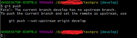 上传至gitlab—— 本地git出现fatal The Current Branch Develop Has No Upstream