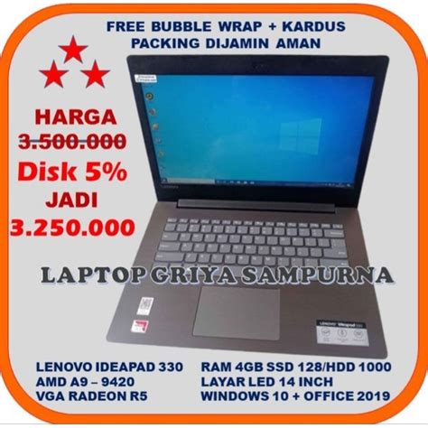 Jual Laptop Lenovo Ideapad Amd A Generasi Baru Kenceng Laptop Kerja Laptop Kuliah Shopee