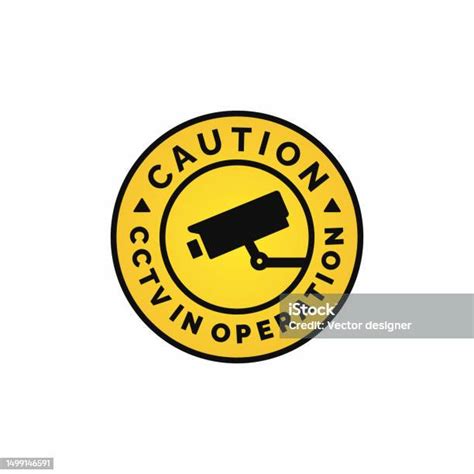 Cctv In Operation Caution Warning Symbol Design Vector向量圖形及更多保安圖片 Istock