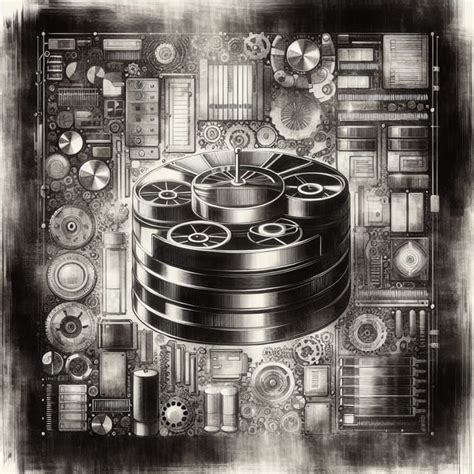 Vintage Black And White Poster Depicting Data Backup Concept Ai Art