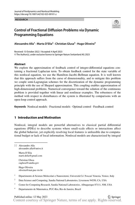 Control Of Fractional Diffusion Problems Via Dynamic Programming