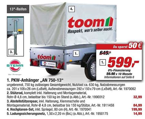 Pkw anhänger an 750 10 Stema Angebot bei B1 Discount Baumarkt