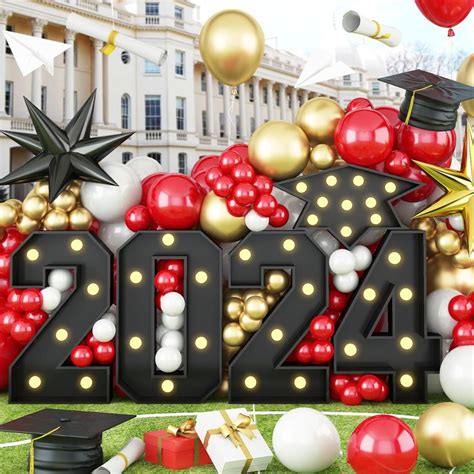 Paeyeq Black Marquee Light Up Numbers 2024 Large 2024 Numbers For