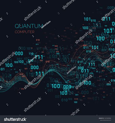 Calculation Quantum Computer Analysis Data Transfer Stock Vector