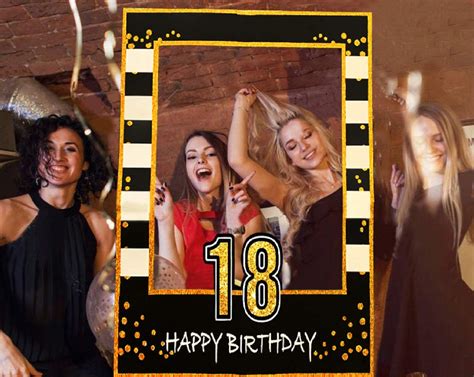 Laventy Black Gold 18th Birthday Party Photo Booth Props 18th Birthday