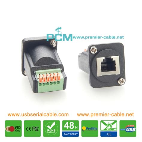 D Type Rj11 Rj12 6p6c Terminal Block Panel Socket Pcm