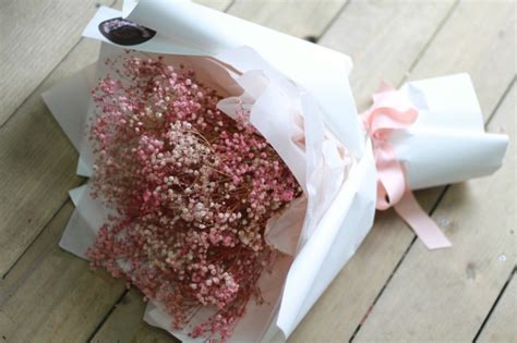 드라이핑크안개꽃다발 청천동꽃집 부담없는여자친구꽃선물 네이버 블로그