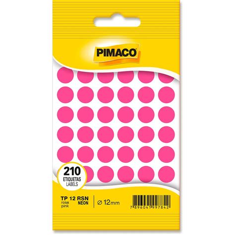 Etiqueta adesiva para codificação 12mm Rosa neon 970846 Pimaco PT