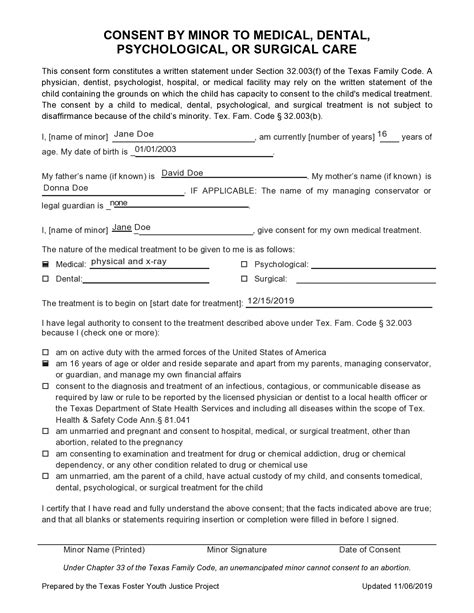 Free Printable Medical Consent Form FREE Printable Hub