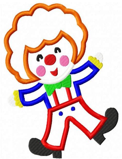 Clown Applique Machine Embroidery Design Jazzy Zebra