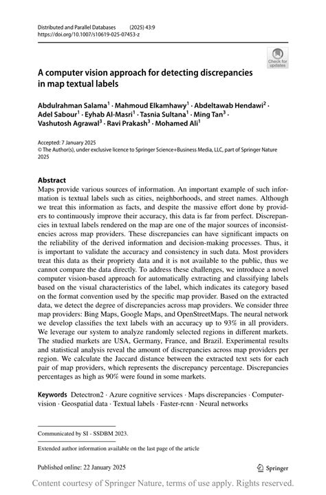 A Computer Vision Approach For Detecting Discrepancies In Map Textual Labels Request Pdf