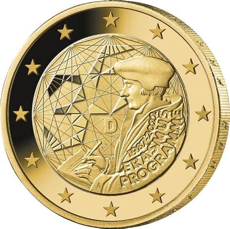 2 Euro Gedenkmünze Brd 35 Jahre Erasmus Programm 2022 Als