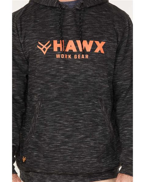 Hawx Mens Graphic Slub Pullover Hooded Work Sweatshirt Black