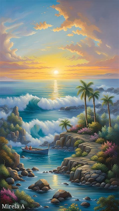 Tropical Sunset Painting