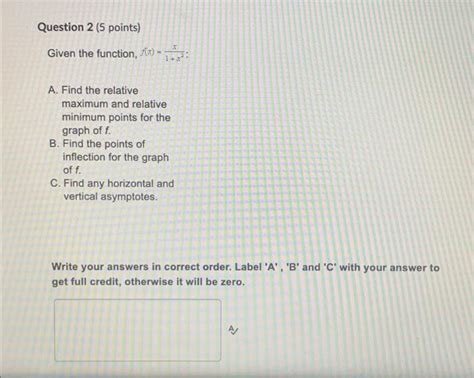 solved question 2 5 points given the function mix 1