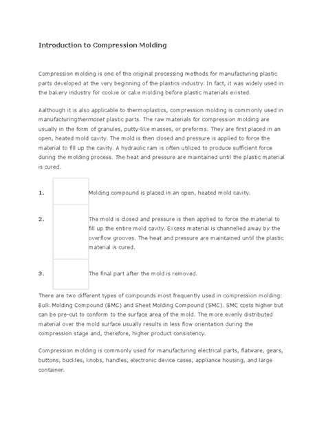 Introduction To Compression Molding Download Free Pdf Organic Polymers Industrial Processes