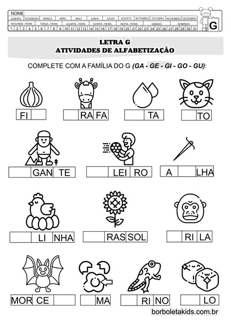 Letra G Atividades de Alfabetização 5