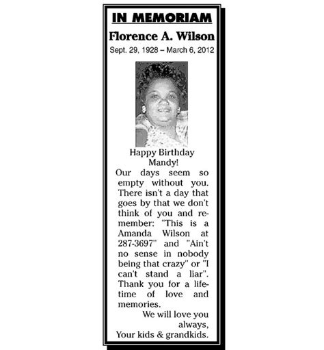 Florence Wilson Obituary 2012 South Bend In South Bend Tribune