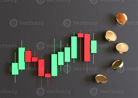 Trading Chart With Golden Coins And Copy Space Stock Trade Data On