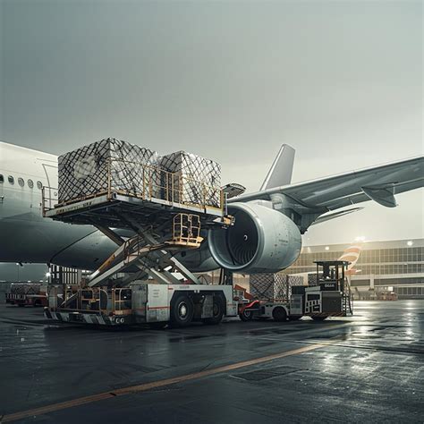 Airport Cargo Terminal With Workers Loading Premium Ai Generated Image