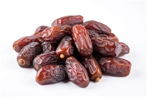 Premium Ai Image Pile Of Tasty Dry Dates On Isolated White Background