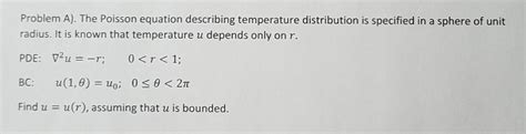 Solved Problem A The Poisson Equation Describing