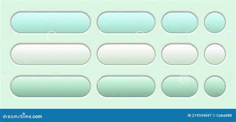 Buttons Green Isolated Navigation Panel For Website Stock Vector
