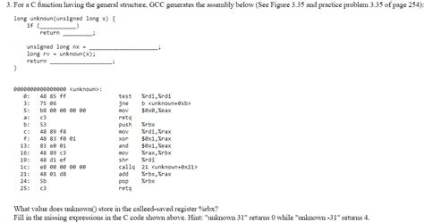Solved For A C Function Having The General Structure Gcc Chegg
