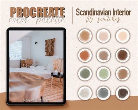 Procreate Color Palette Japandi Interior Design Color Etsy