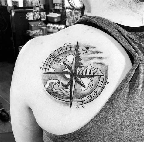 Dream Big Compass Tattoo Designs Men New Zealand Tattoo Compass Tattoo