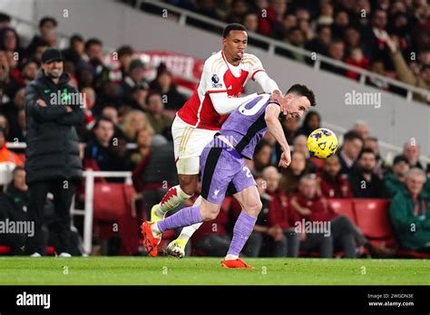 Arsenals Gabriel And Liverpools Diogo Jota Right Battle For The